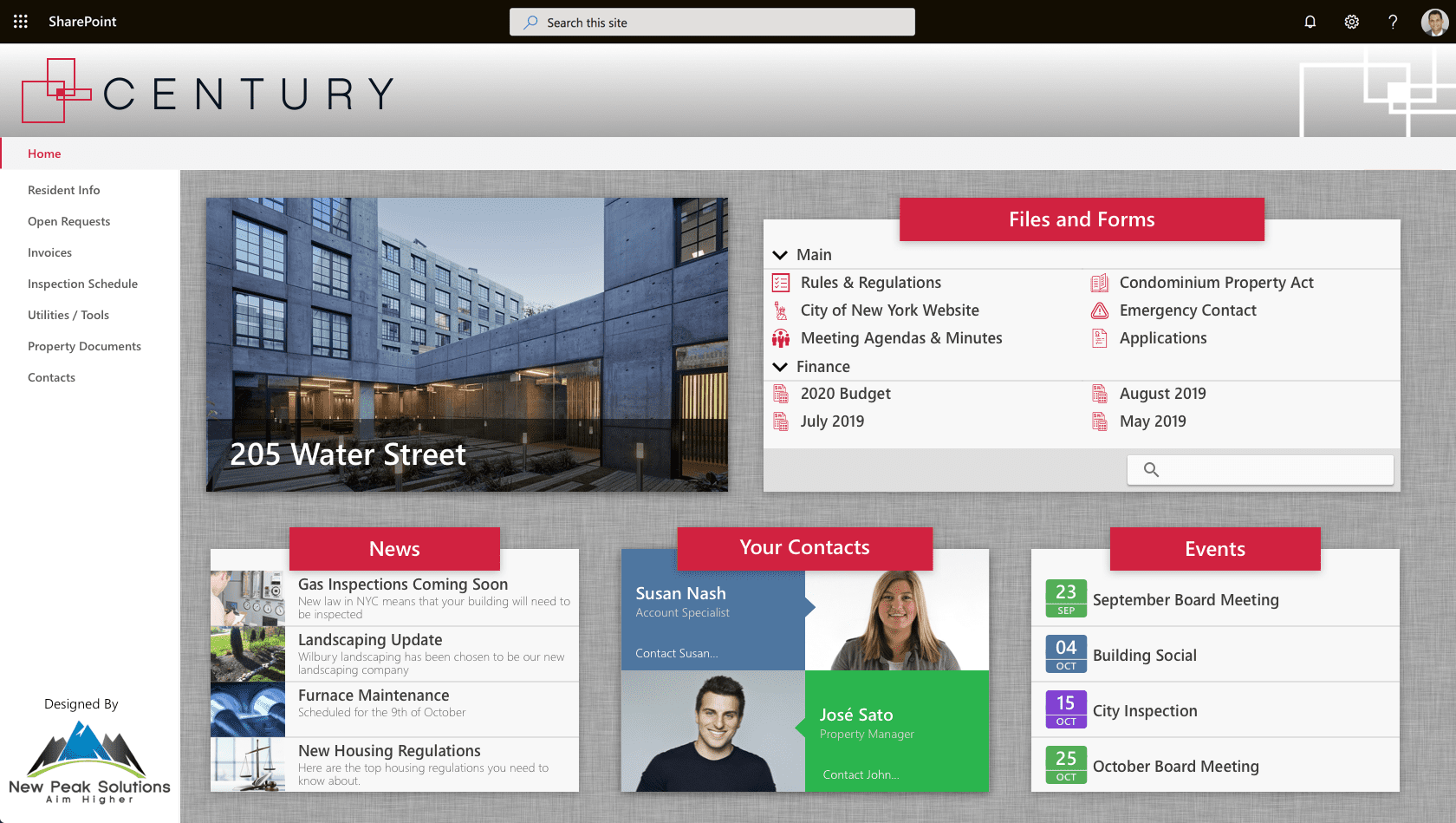 SharePoint Intranet Portfolio - New Peak Solutions SharePoint Intranet Portfolio - New Peak Solutions